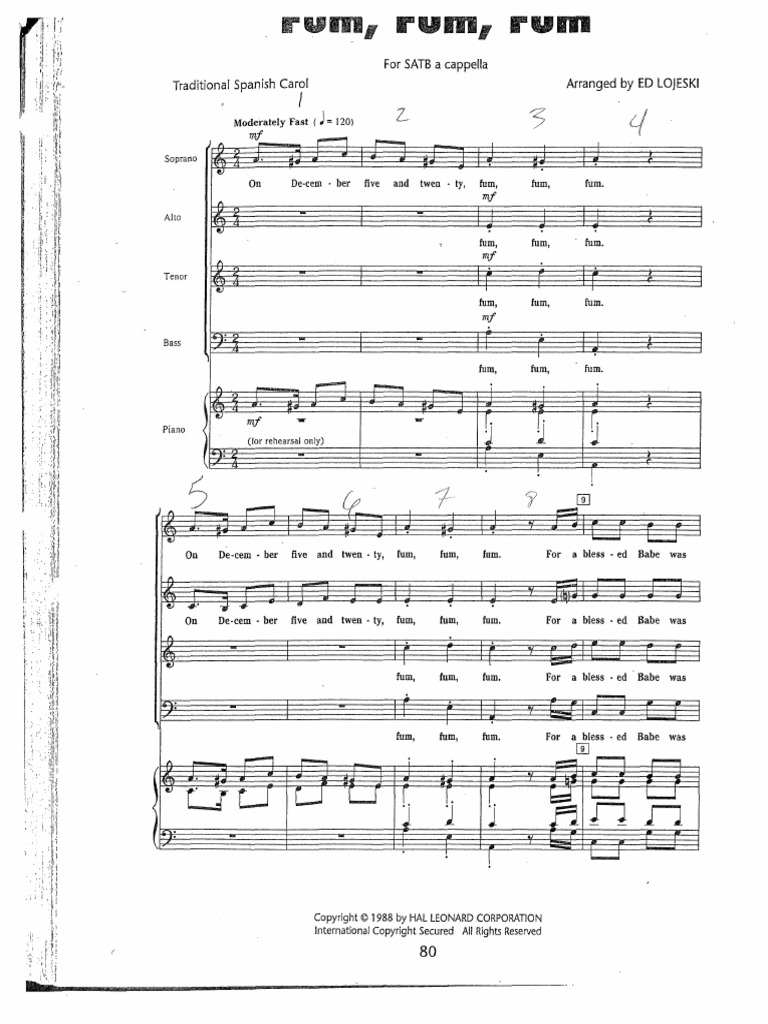 Fum Fum Fum SATB - Lojeski | PDF