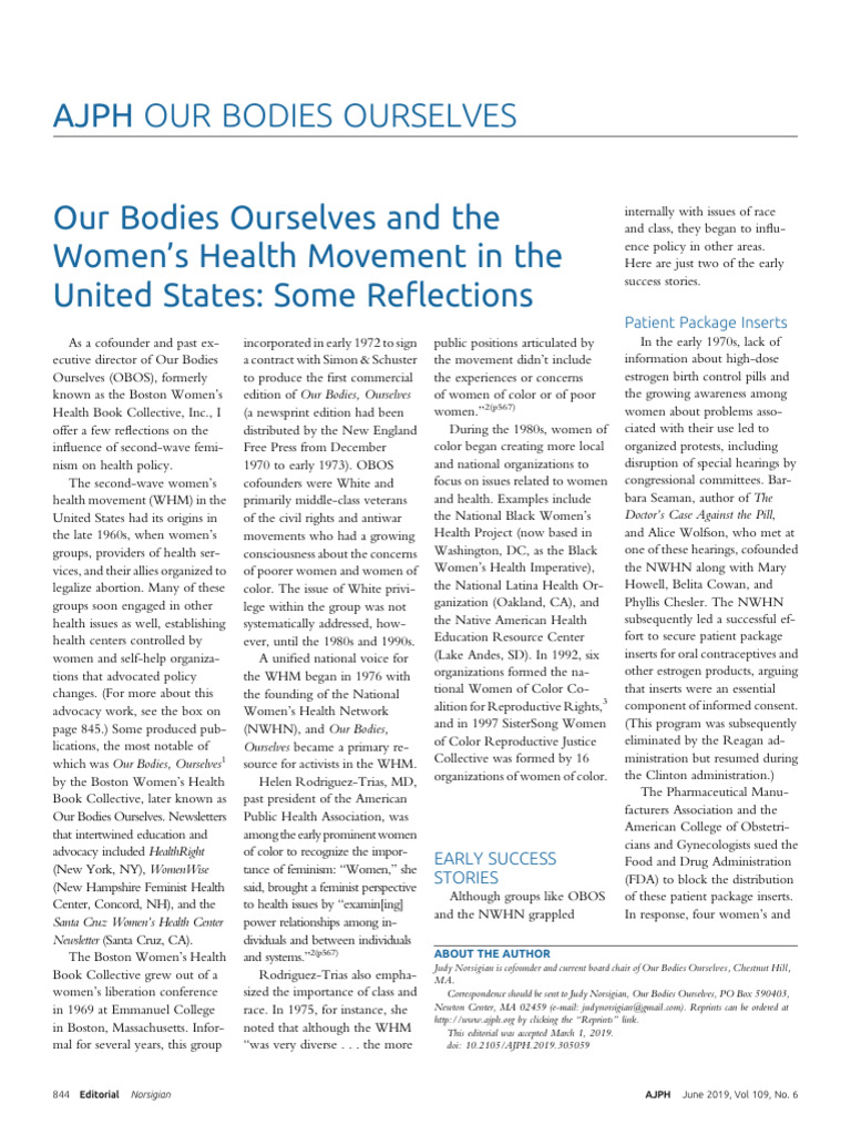 Our Bodies Ourselves and The Women S Hea | PDF | Social Programs | Woman