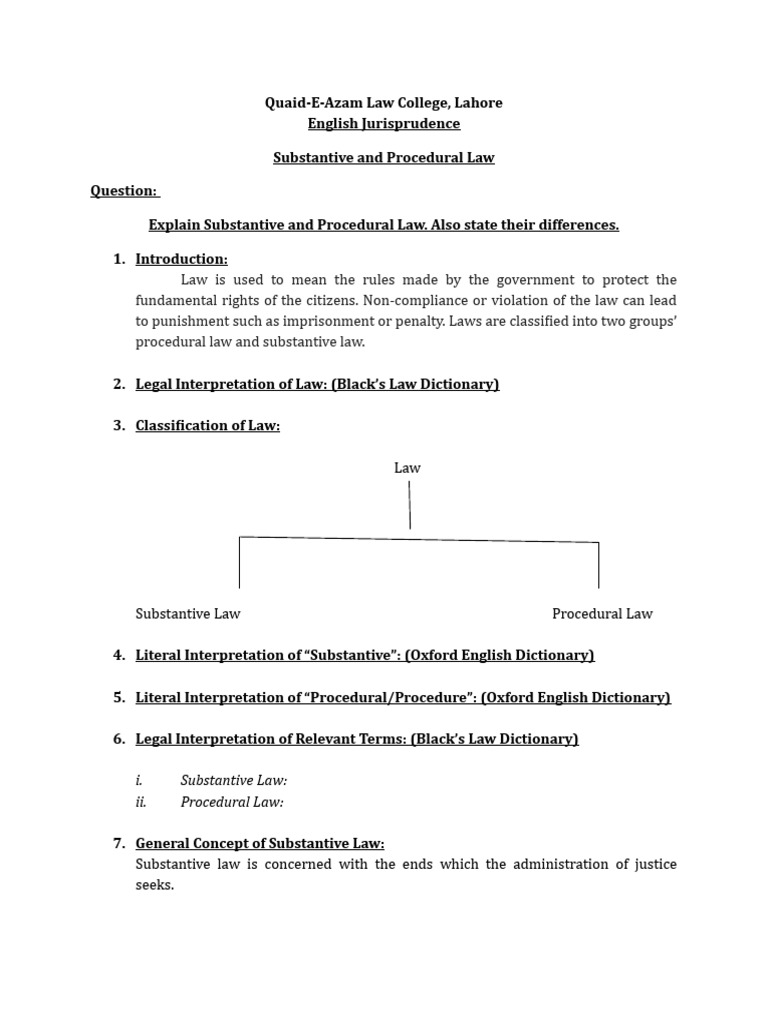 Substantive & Procedural Law | PDF | Procedural Law | Lawsuit
