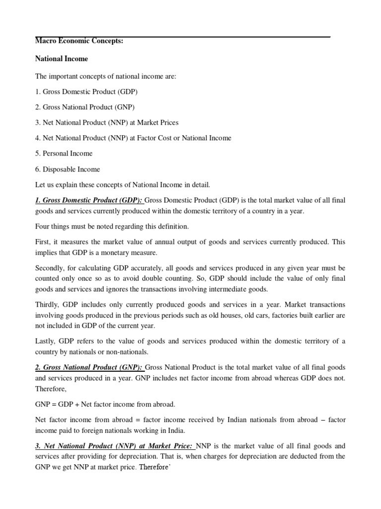 MEFA UNIT 3 (II) NOTES-Macro Economic Concepts | PDF | Measures Of ...