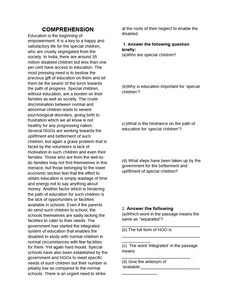 Comprehension 6 | PDF | Behavioural Sciences | Social Psychology