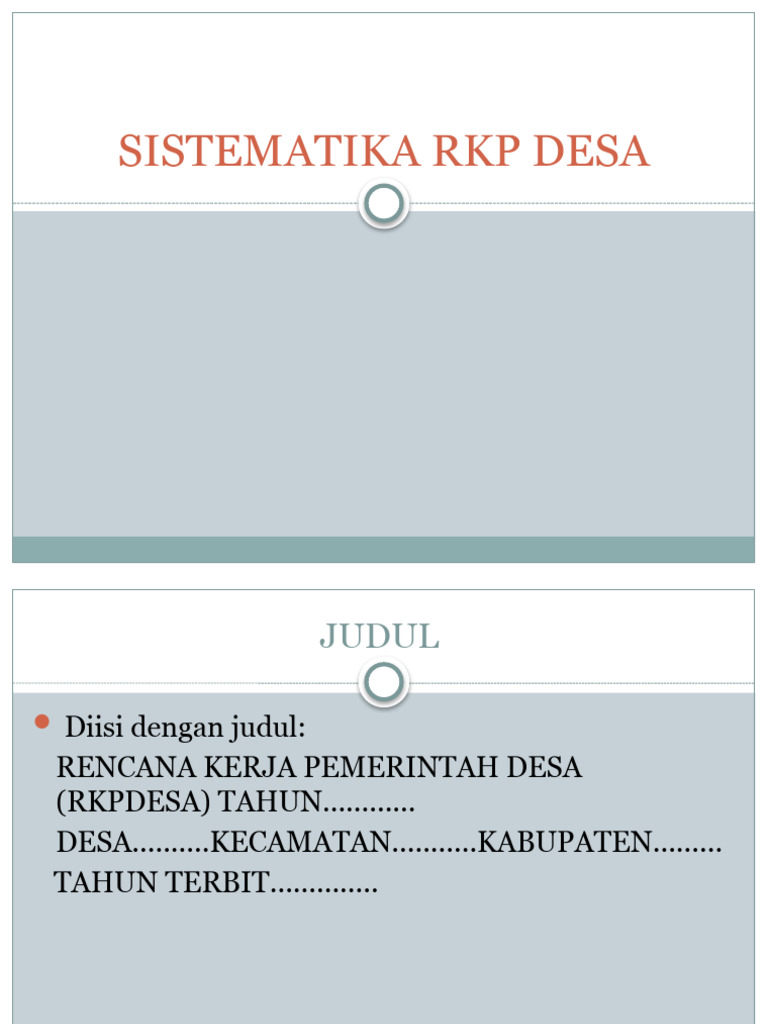 Sistematika RKP Desa | PDF