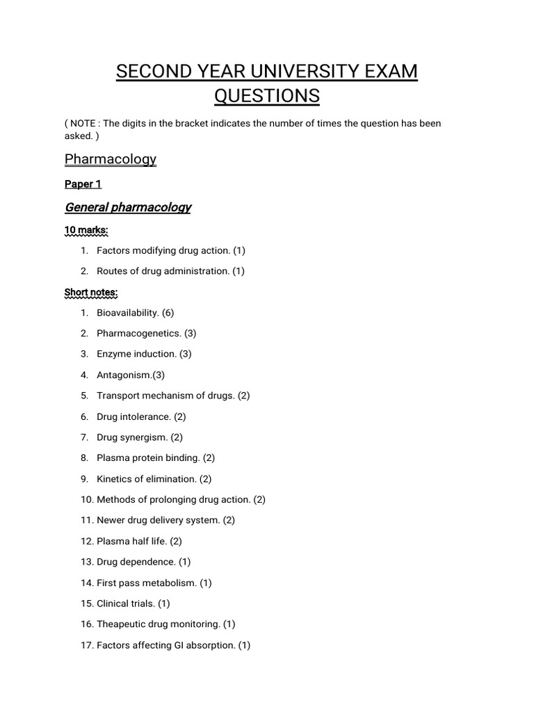 2nd University Exam Questions | PDF