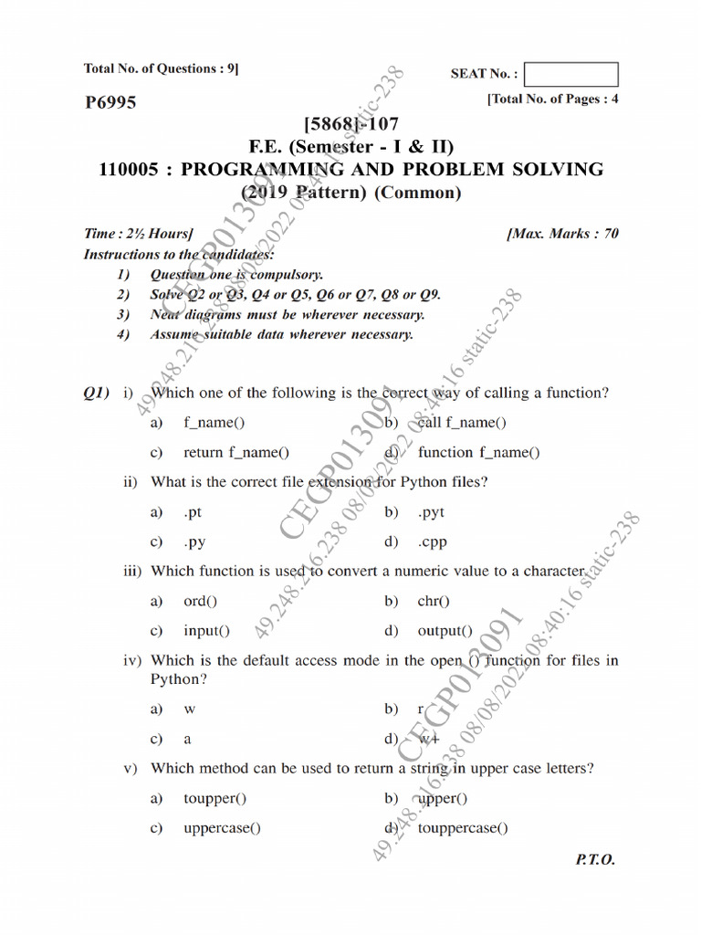PPS May - Jun - 2022 Complete Paper Solution | PDF | Method (Computer ... PPS May - Jun - 2022 Complete Paper Solution | PDF | Method (Computer ...