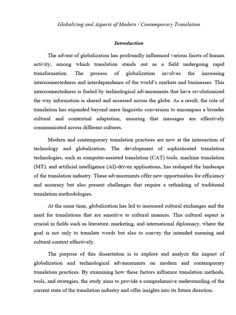 Dissertation Prospectus - Draft | PDF | Translations | Globalization