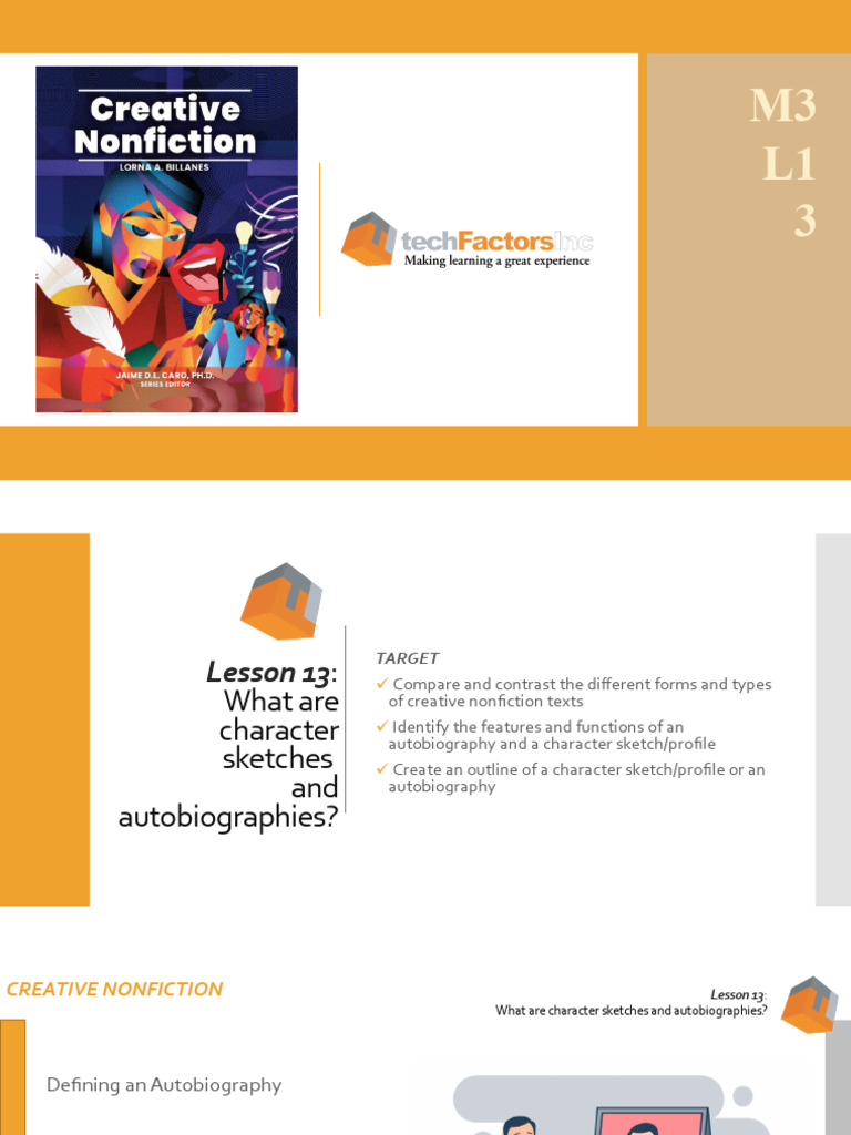 CNF_Slide_Lesson_-_13 | PDF | Creative Nonfiction | Autobiographies