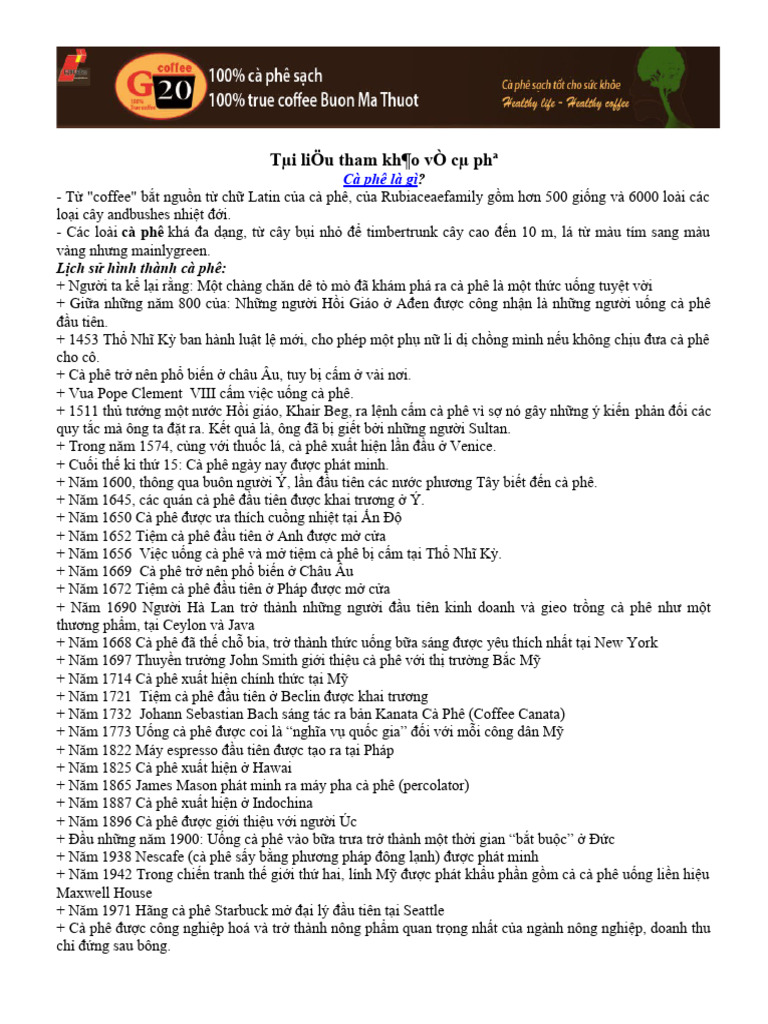 Tai Lieu Tham Khao Ve CA Phe | PDF