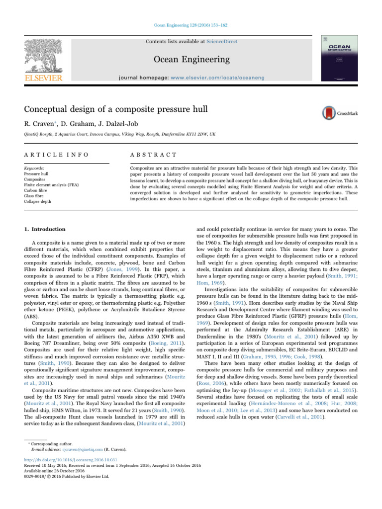 Composite Pressure Hull Design Overview | PDF | Composite Material ...