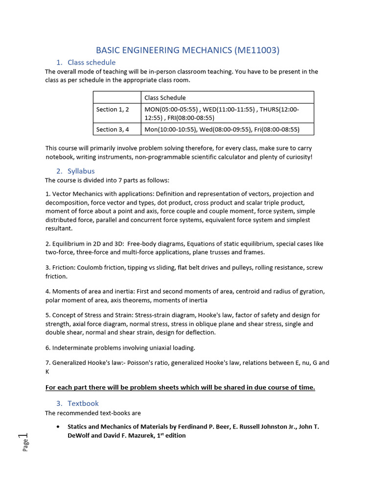 Basic-Engineering-Mechanics-GUIDELINES | PDF | Force | Stress (Mechanics)