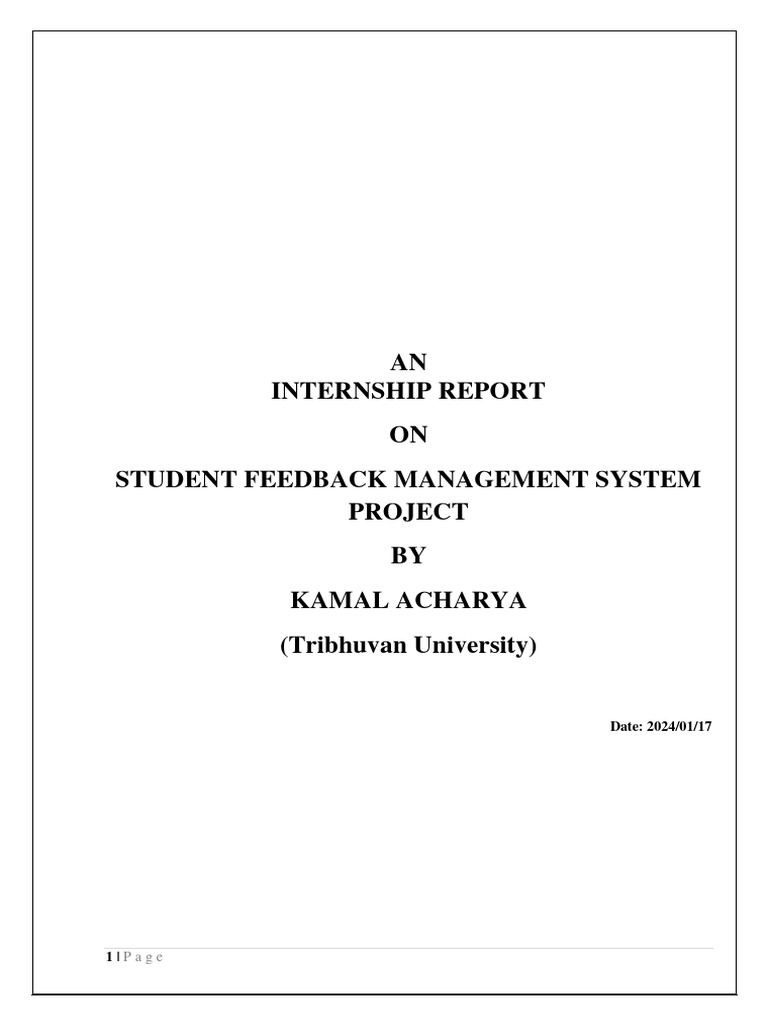 Student Feedback Management System Project Report | PDF | Use Case | System