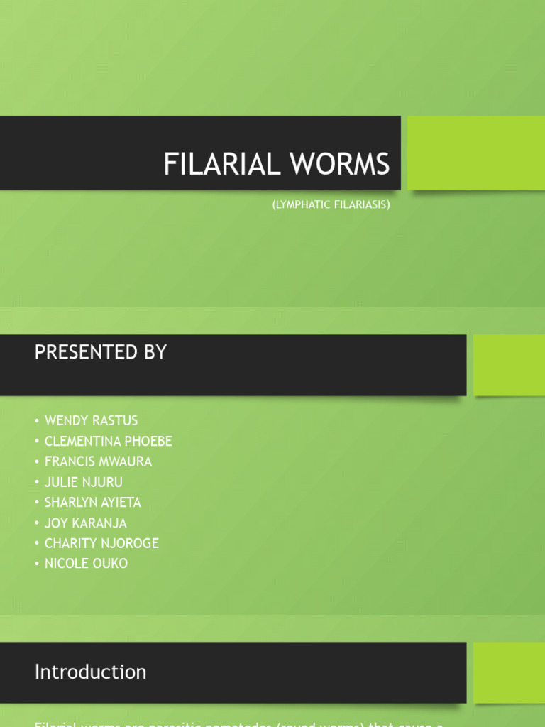 Filarial Worms Group 2 | PDF | Medical Specialties | Causes Of Death