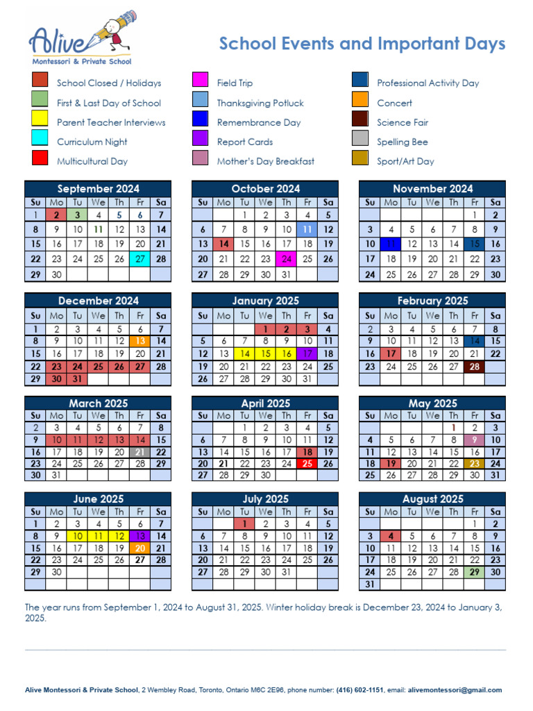 Calendar With Events 2024 - 25-1 | PDF | Observances | November Observances