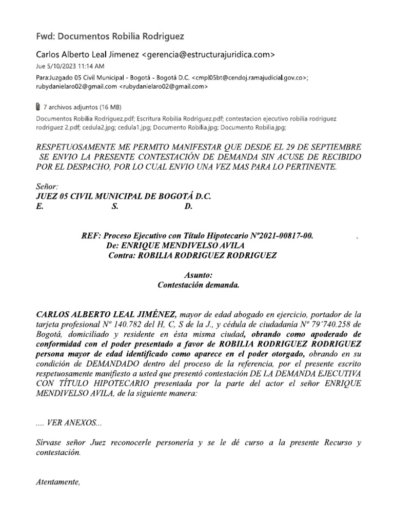 Modelo Excepciones Previas | PDF