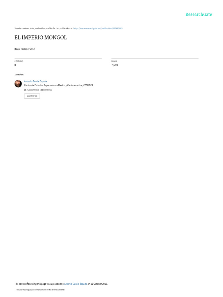El Imperio Mongol | PDF | Imperio mongol