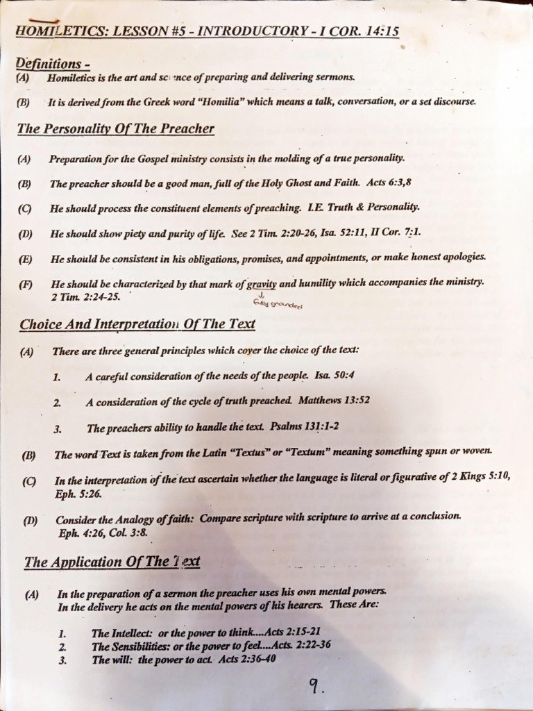 Homiletics - An Intro How To On Preaching and Preparing Sermon | PDF ...