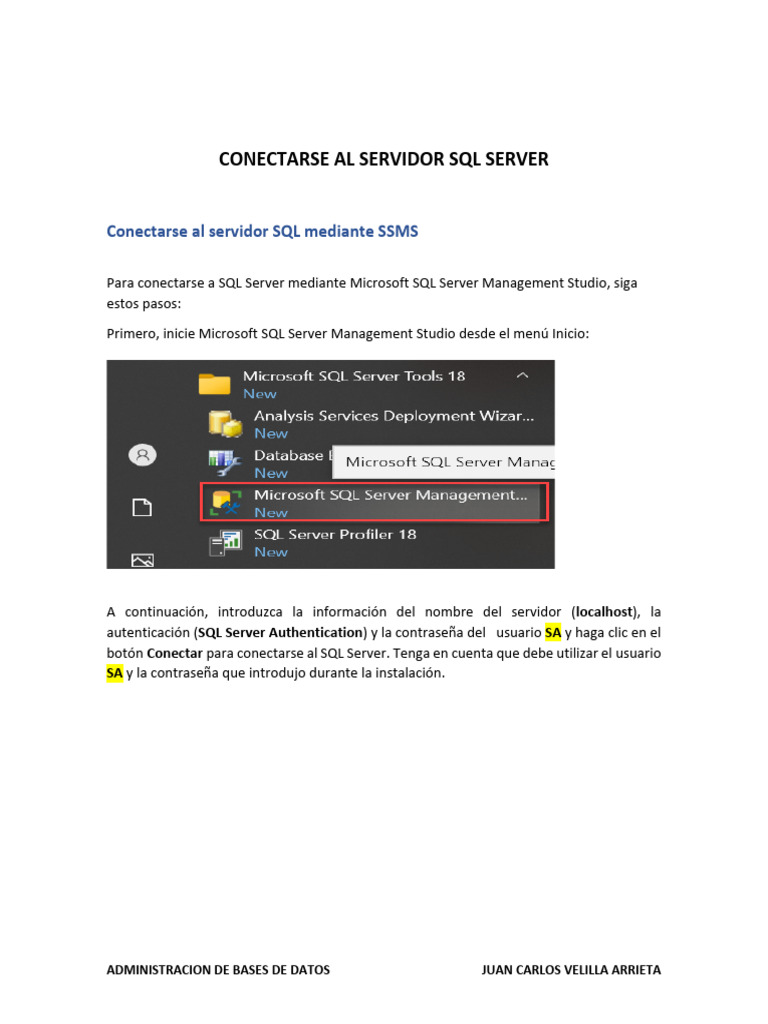 Conexión y Consultas en SQL Server | PDF