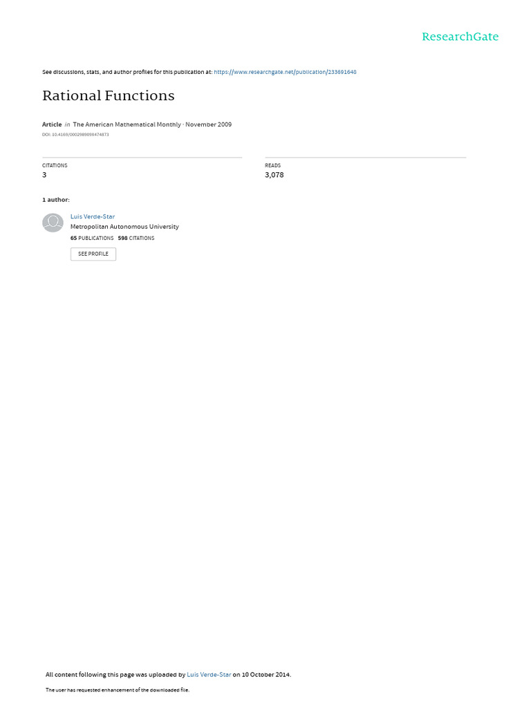 Rational Functions | PDF | Vector Space | Basis (Linear Algebra)