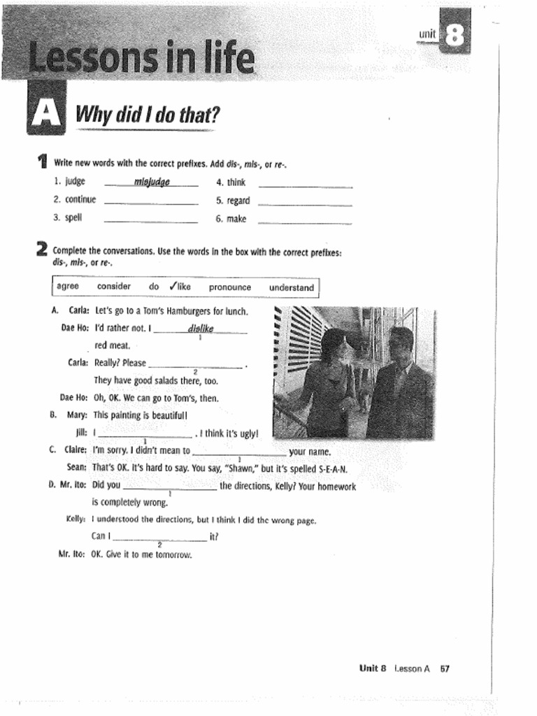 Four Corners 4B Unit 8 Lesson in Life (Workbook) | PDF