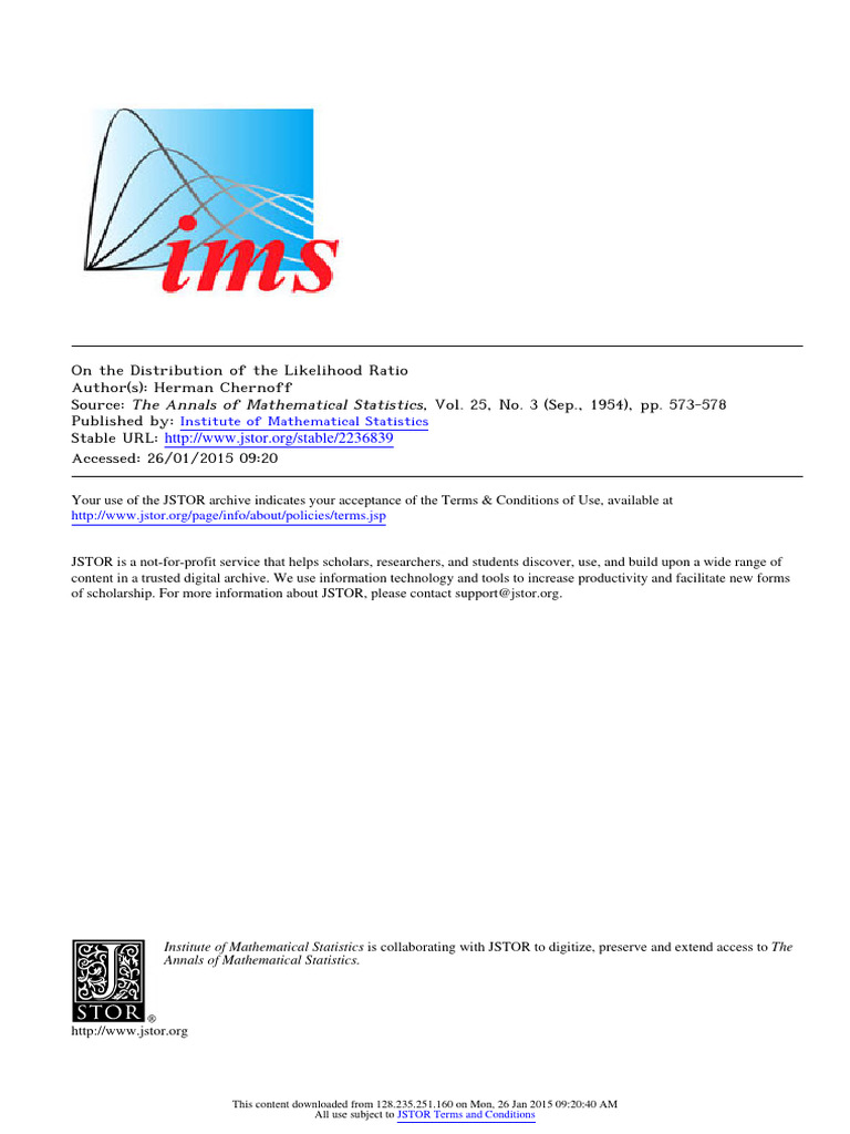 Likelihood Ratio Distribution Analysis | PDF | Statistics | Mathematics