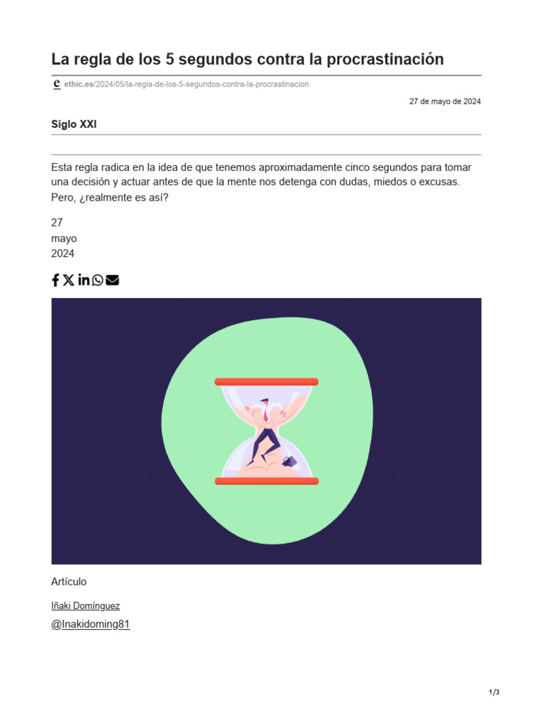 Ethic - Es-La Regla de Los 5 Segundos Contra La Procrastinación | PDF ...