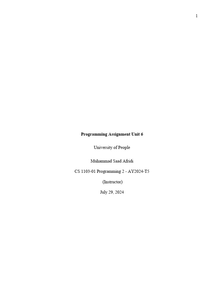 Assignment Activity Unit 5 | PDF | Software | Computer Programming