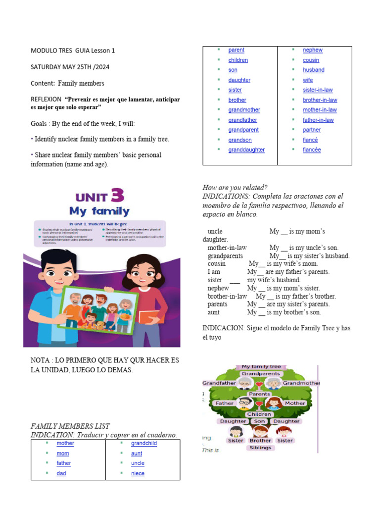 MODULO TRES GUIA Lesson 12024 | PDF | Social Institutions | Human Life Stages