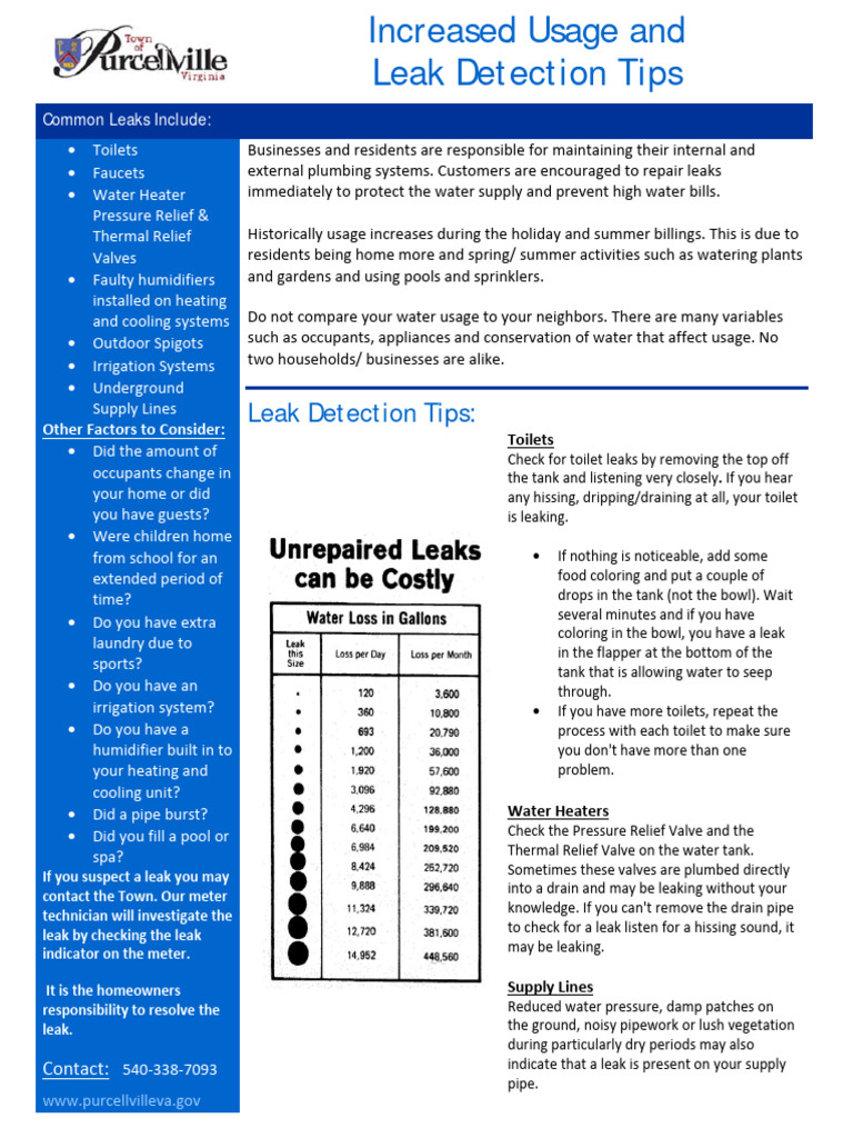 Leak Detection and Usage Tips | PDF | Leak | Tap (Valve)