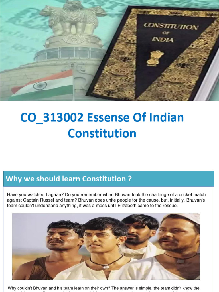 Essence of Indian Constitution - v1 | PDF | Constitution | Justice
