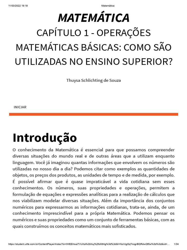 Matematica 1 | PDF | Número racional | Exponenciação