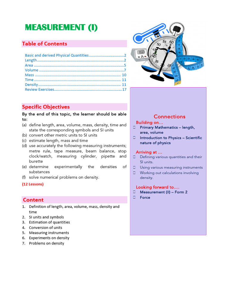 1.2 Measurement (I) | PDF | Density | Area