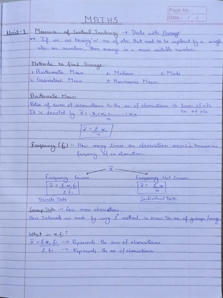Maths Unit 1-4 | PDF