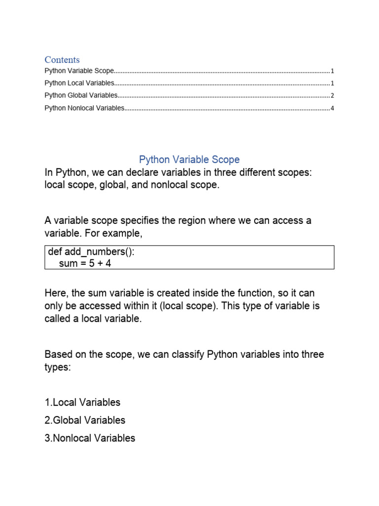 Localglobalnonlocalvariables | PDF | Scope (Computer Science) | Variable (Computer Science)