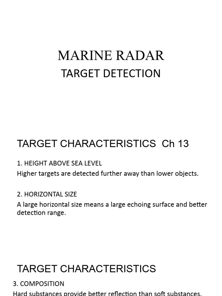 3.4 RADAR Target Detection Characteristics | PDF | Radar | Applied And ... 3.4 RADAR Target Detection Characteristics | PDF | Radar | Applied And ...