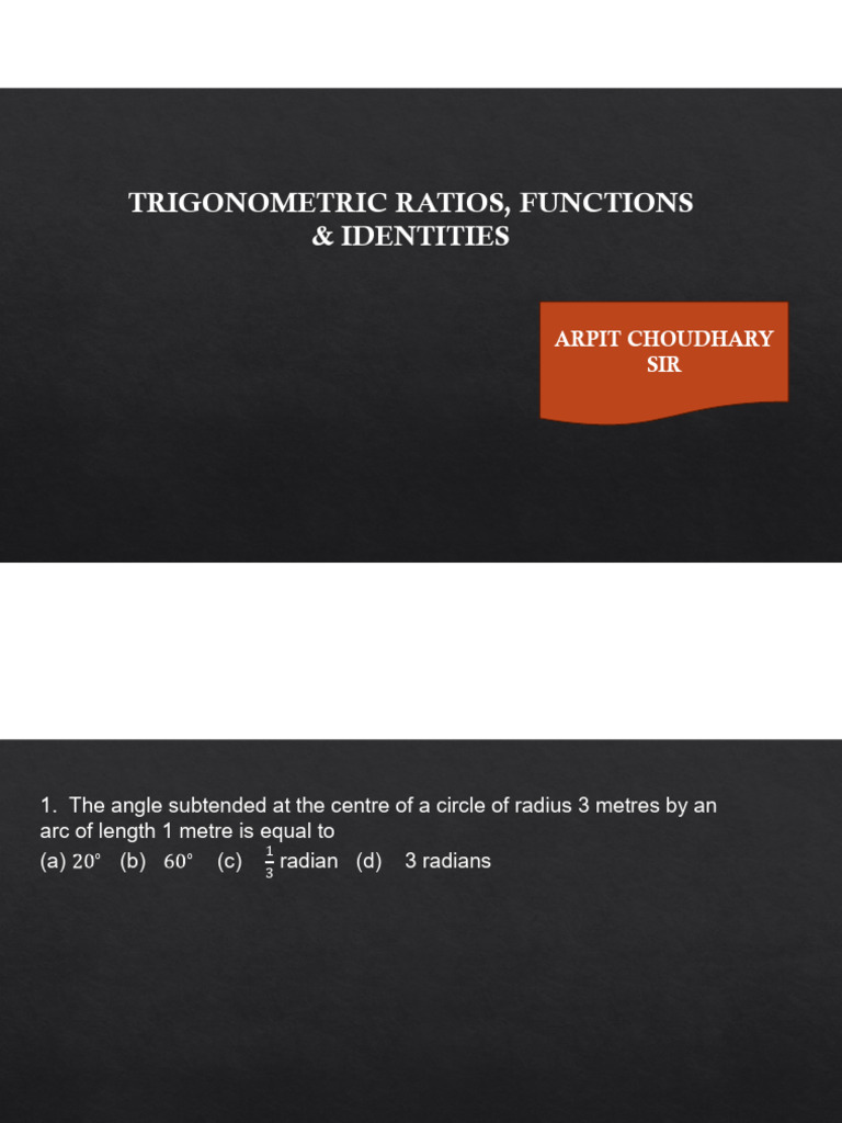 SOLUTION DPP Trignometry Day 2 | PDF | Angle | Trigonometry
