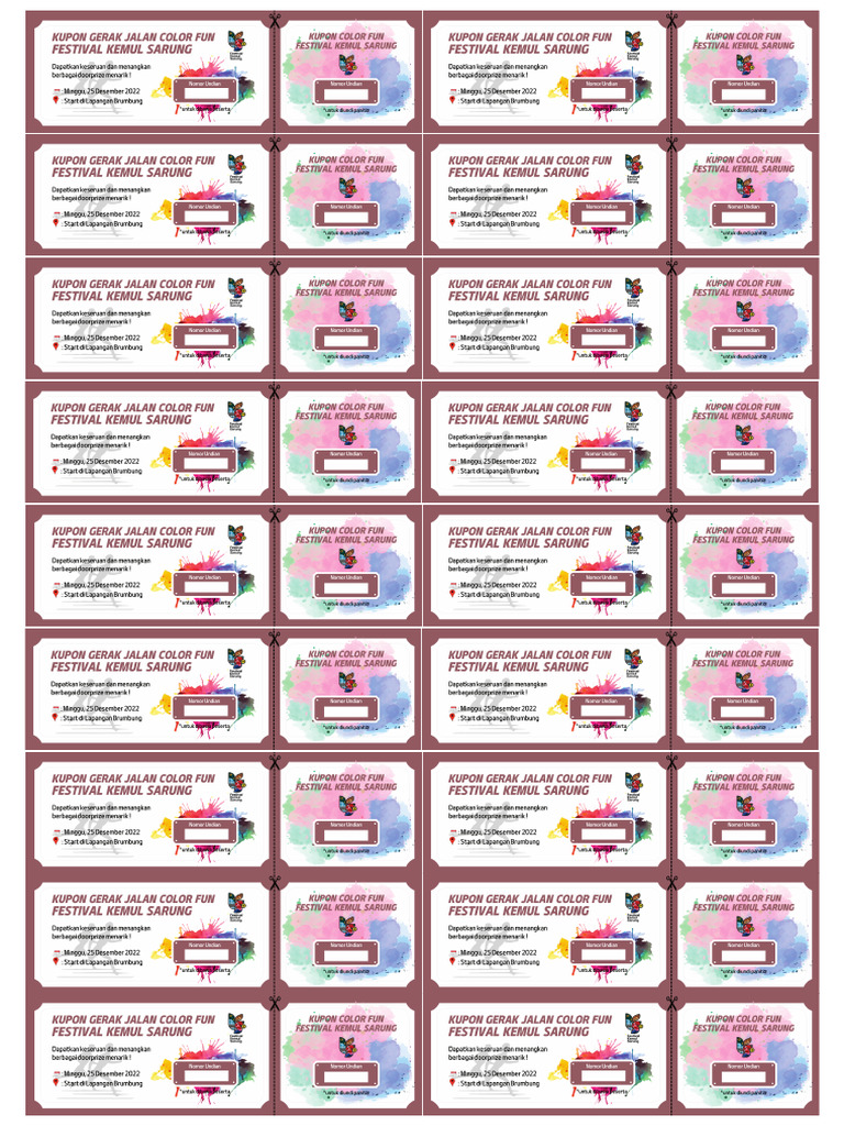 Kupon Color Fun Siap Cetak | PDF Kupon Color Fun Siap Cetak | PDF