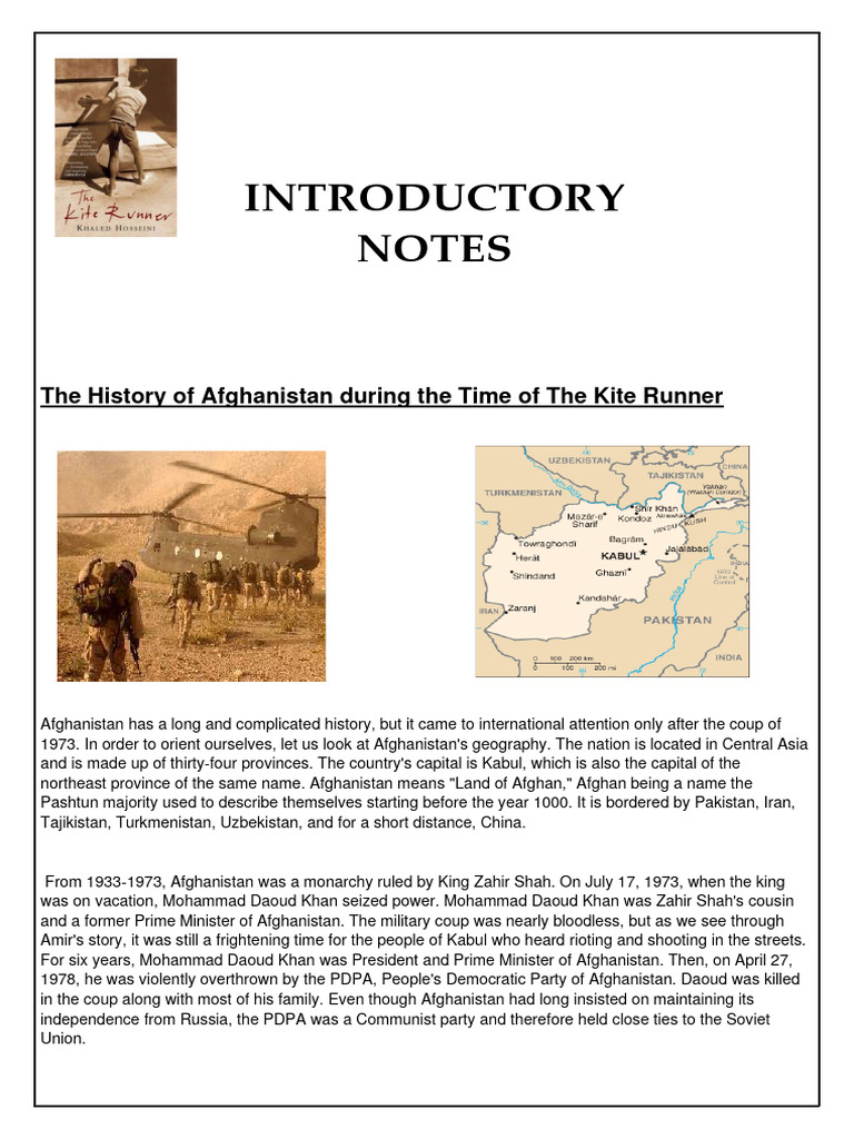 Kite Runner notes 2023 | PDF | Afghanistan | People's Democratic Party ...