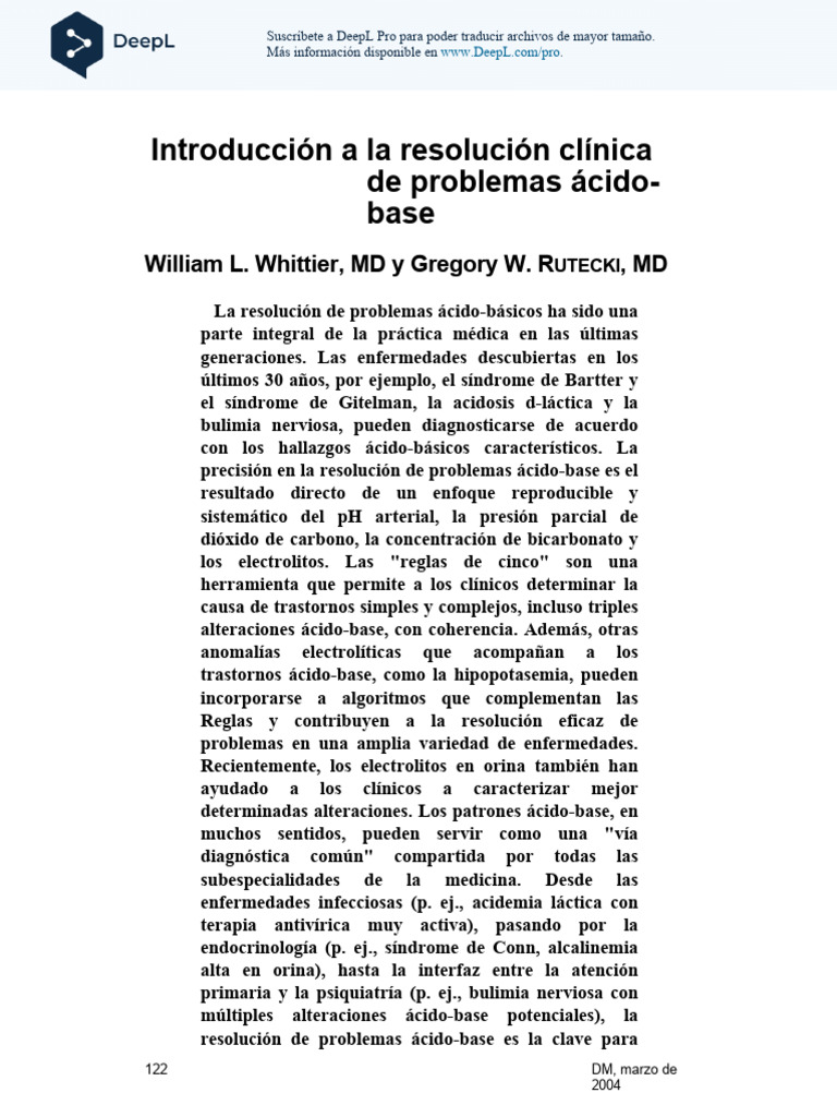 Es - Primer On Clinical Acid-Base Problem Solving | PDF | Electrólito ...