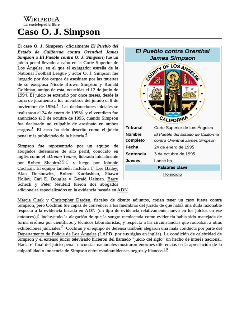 Caso O. J. Simpson | PDF