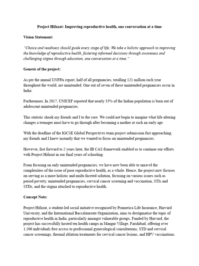 Project Hifazat - Improving Reproductive Health, One Conversation at A ...