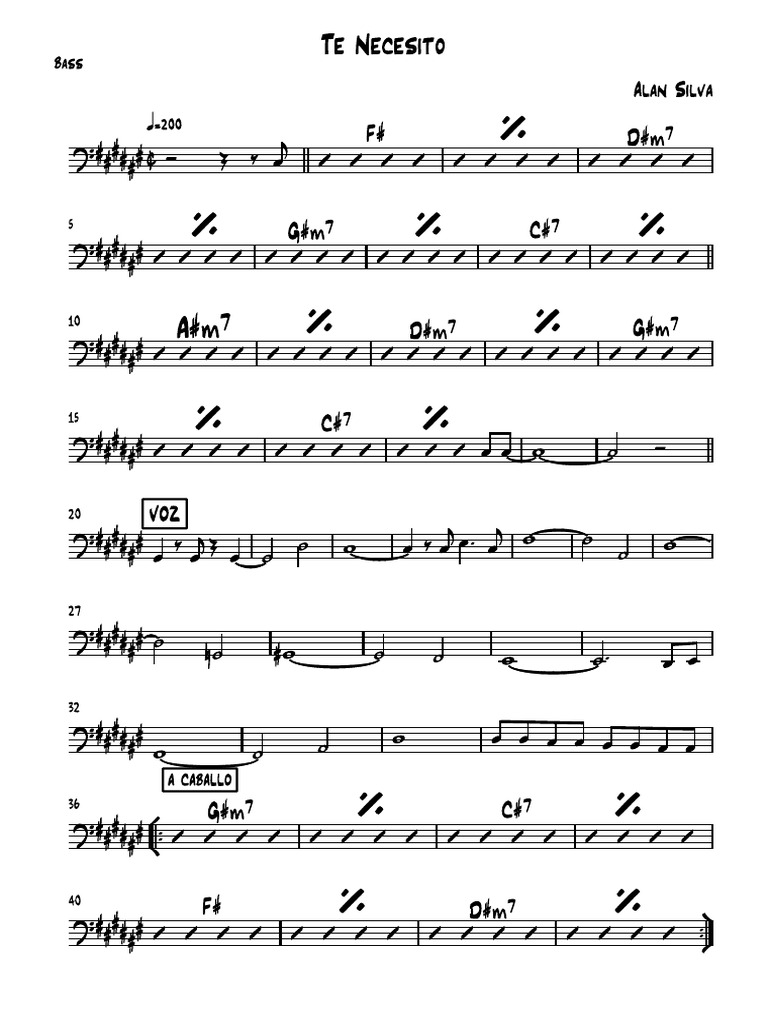 Te Necesito - Bass | PDF