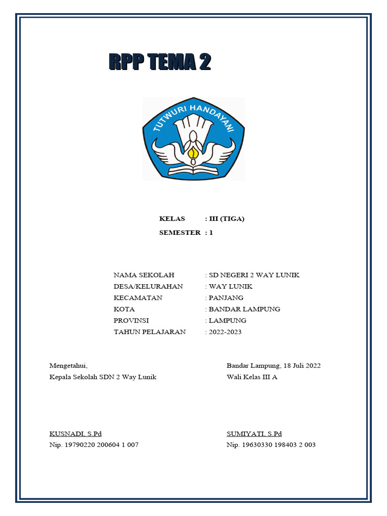 TP 2022-2023 Cover RPP Dan Pemetaan | PDF