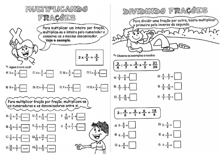 Multiplicação e Divisão de Frações | PDF