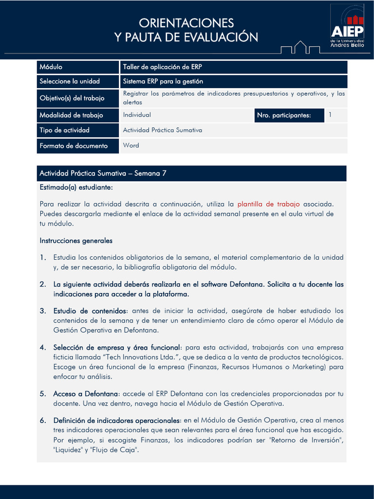 Descarga Las Orientaciones y Pauta de Evaluación de La Actividad Aquí | PDF | Planificación de ...