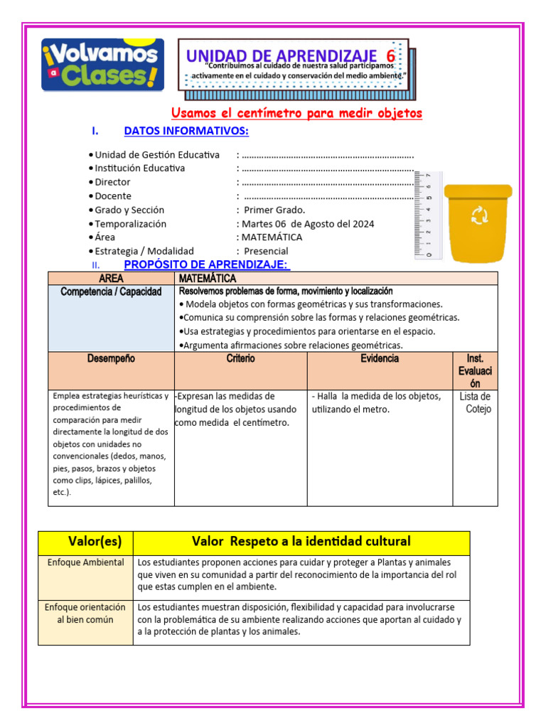 Actividades de Medición con Centímetros | PDF | Geometría | Aprendizaje