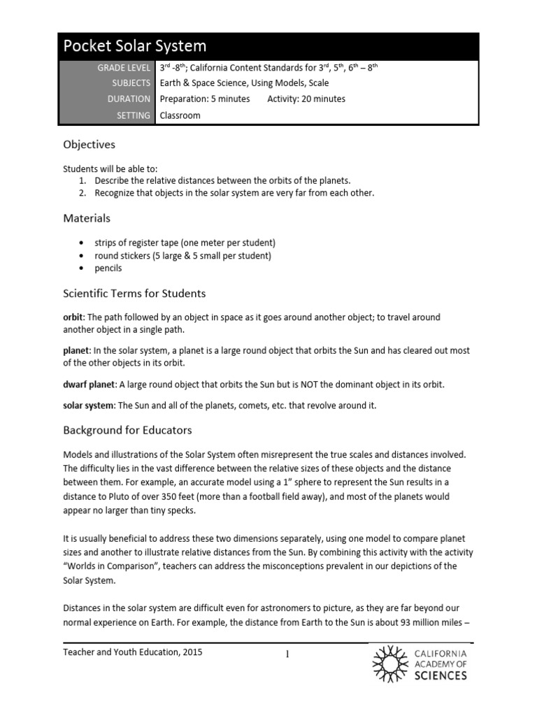 Pocket Solar System Activity Guide | PDF | Solar System | Planets