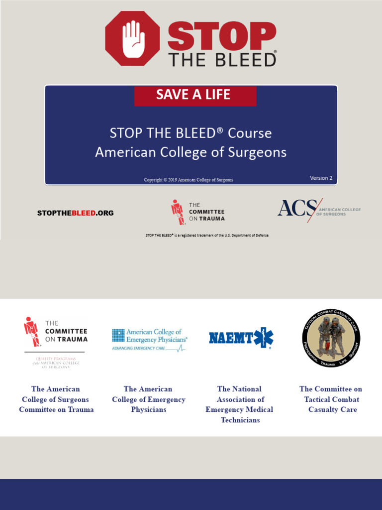 Public Stop The Bleed Presentation | PDF | Medicine | Diseases And ...