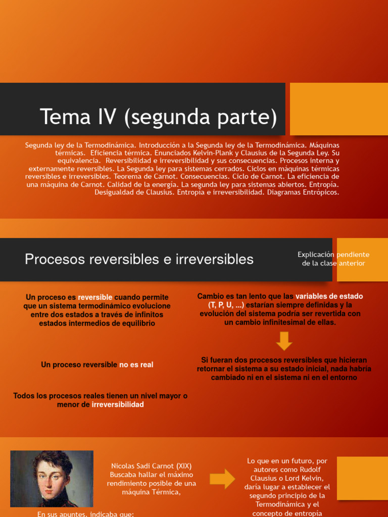 Tema IV (Segunda Parte) | PDF | Termodinámica | Entropía