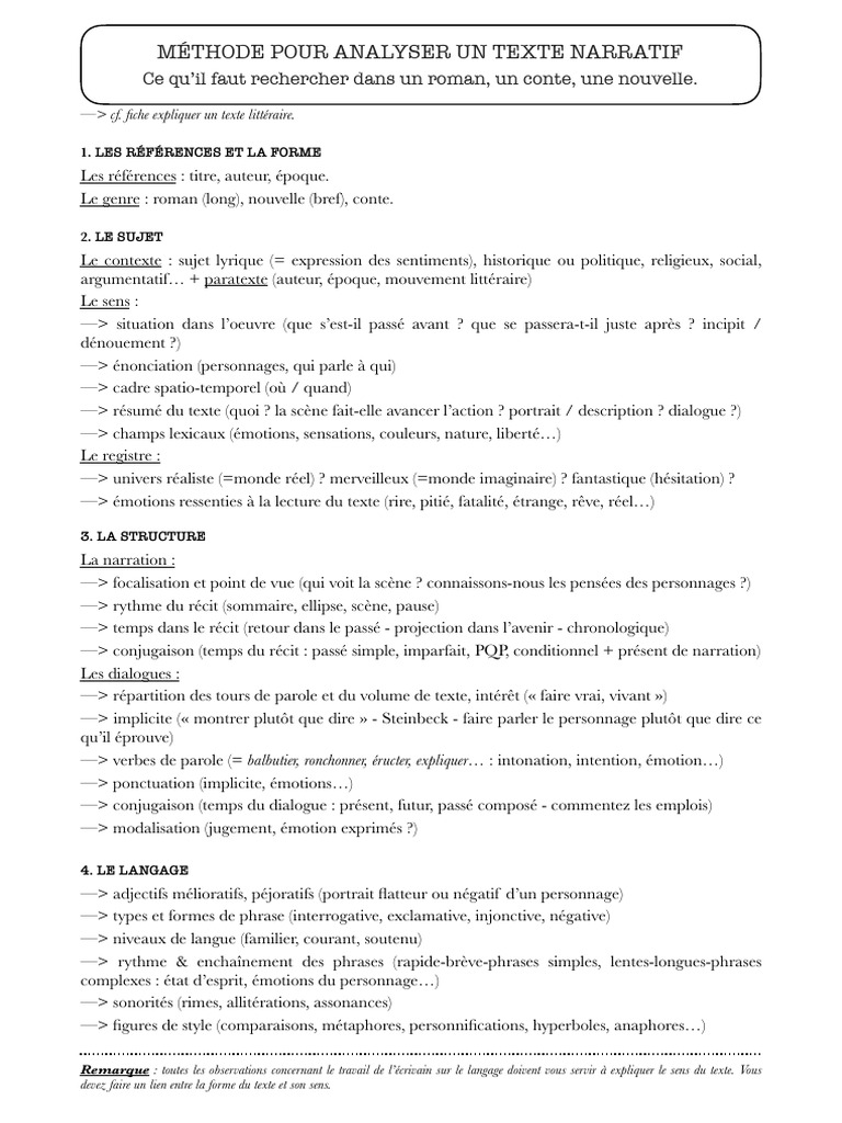 Analyser Un Texte Narratif 2 | PDF | Clause | Phrase