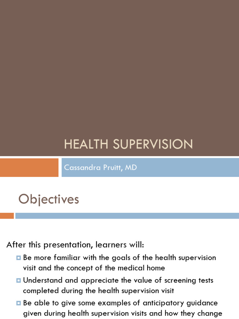Health Supervision Pruitt Lecture | PDF | Preventive Healthcare | Healthy Diet