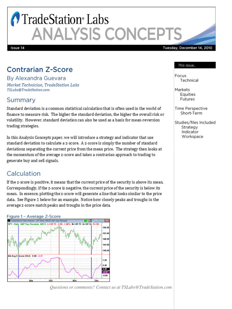 Contrarian Z Score PDF Standard Score Computer File